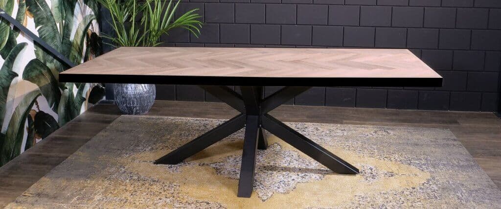 Tafelbladen met Visgraat motief - Met onderstel naar keuze